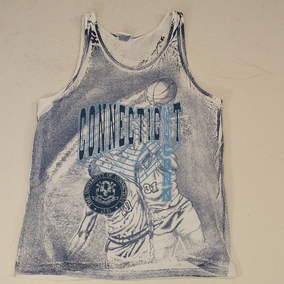 Vintage | Shirts | Graphic Vintage Uconn Basketball Tank Top Tee Made ...